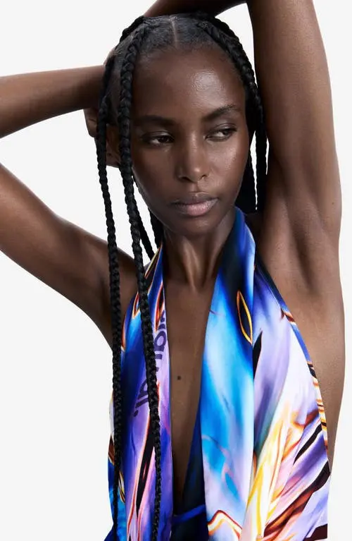 Desigual Halterneck Cowl Neck Mini Dress