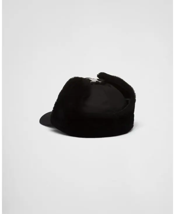 Prada Re-nylon And Shearling Hat