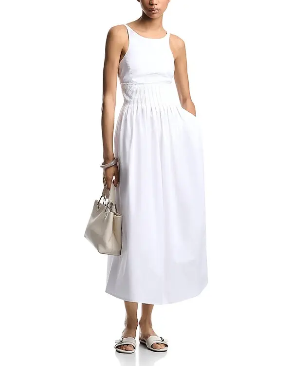 Emporio Armani Smocked Waist Midi Dress