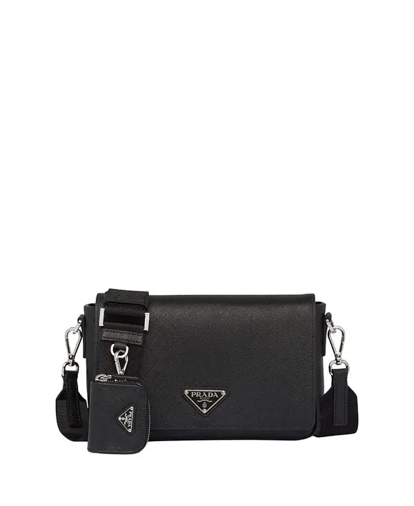 Prada Saffiano Leather Shoulder Bag - Black