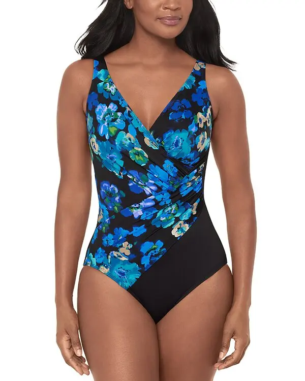 Miraclesuit Secret Garden Oceanus One Piece Swimsuit - Black/multi