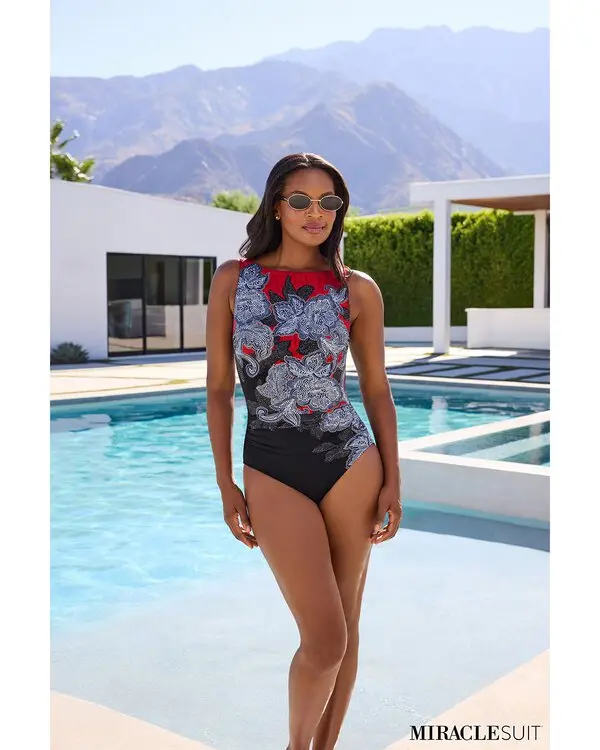 Miraclesuit Steel Magnolias Regatta One Piece Swimsuit - Black/multi