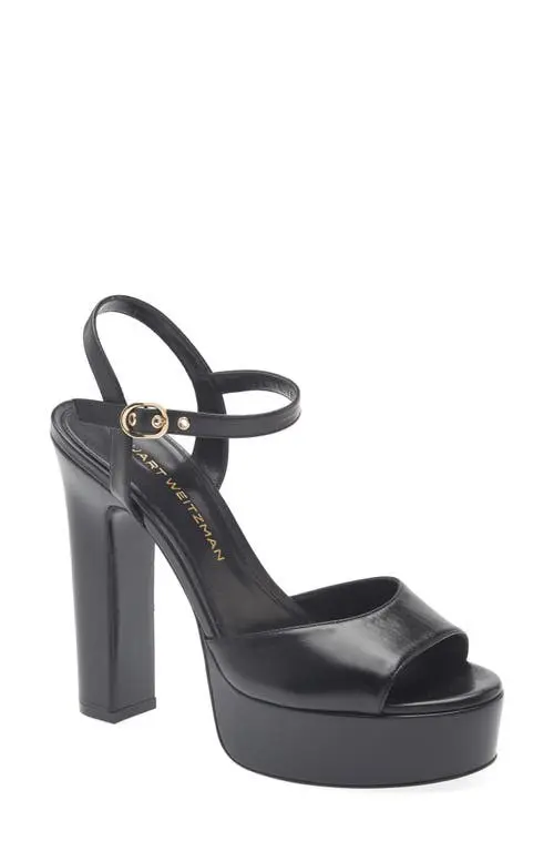 STUART WEITZMAN Reade Platform Sandal - Black