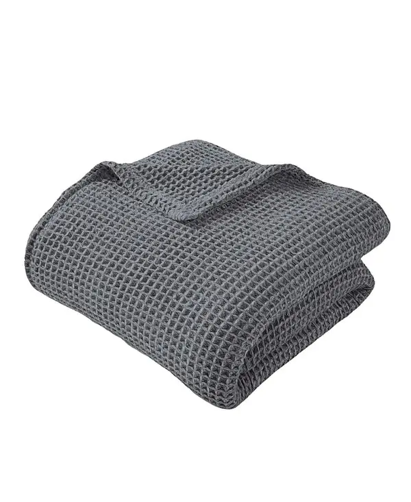 ETTITUDE Blissful Cleanbamboo Waffle Throw Blanket - Slate