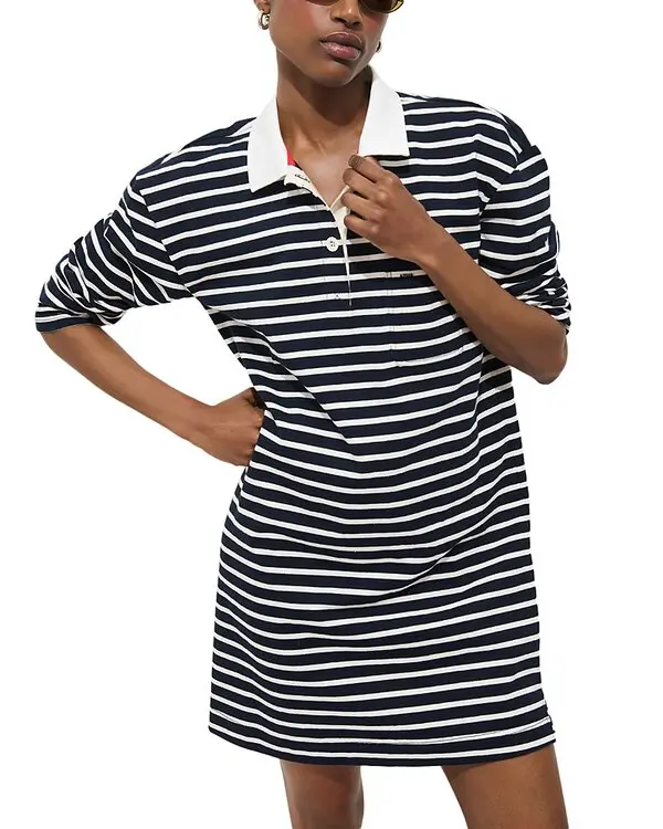 ALEX MILL Rugby Dress - Navy/ivory