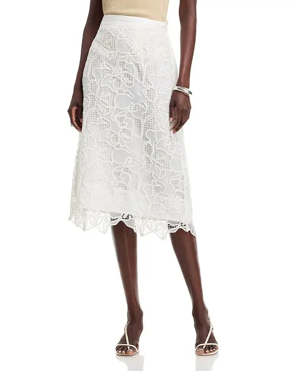 Simkhai Elissa Lace Midi Skirt - Ivory