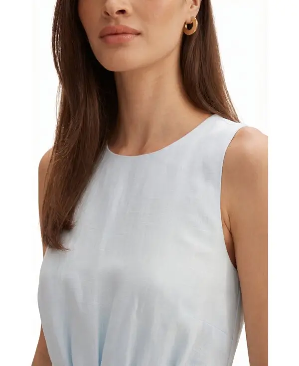 EVER NEW Rosie Linen Sleeveless Tuck Midi Dress