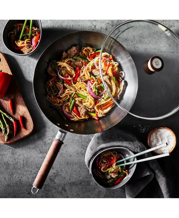 ZWILLING Dragon Carbon Steel Wok With Lid, 12