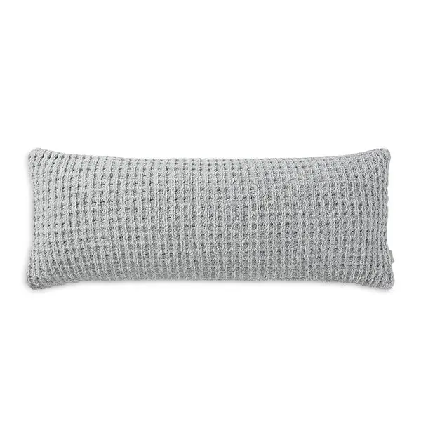 SUNDAY CITIZEN Snug Waffle Lumbar Pillow, 36 X 14 - Light Gray