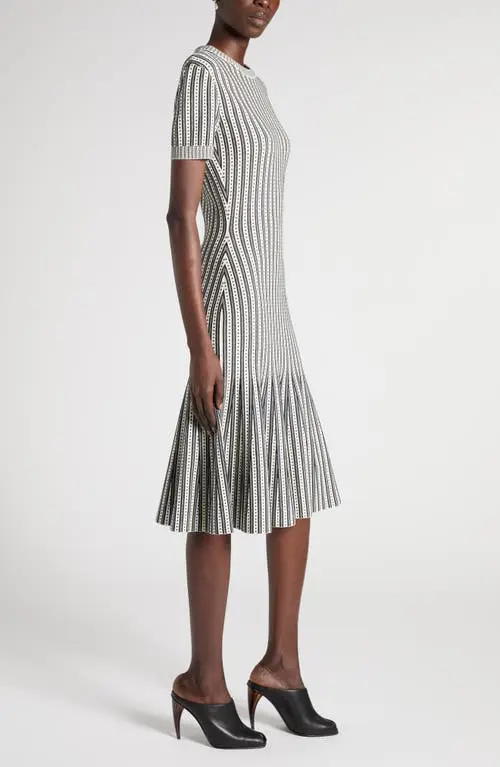 Alexander McQueen Jacquard Stripe Trumpet Sweater Dress