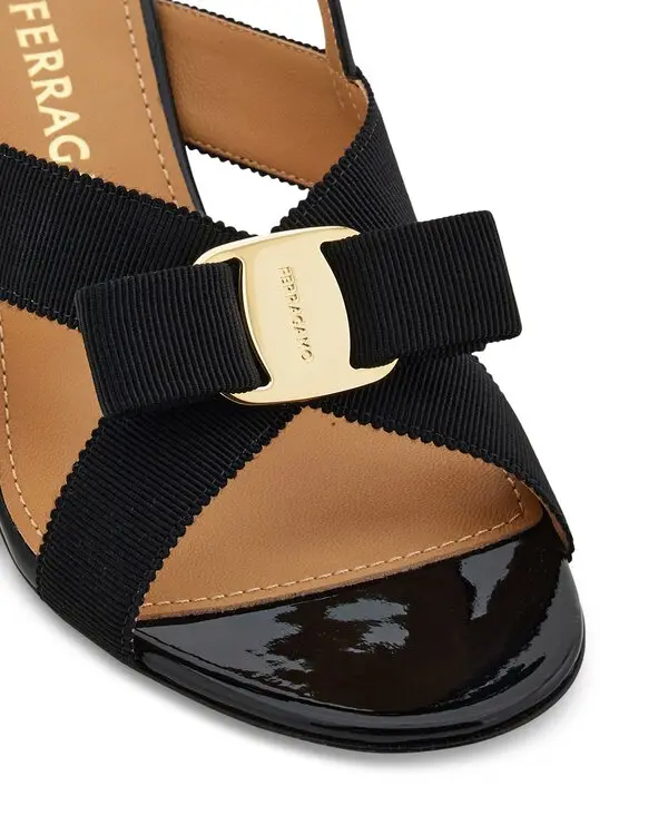 FERRAGAMO Rima 60 Slingback Sandals - Nero