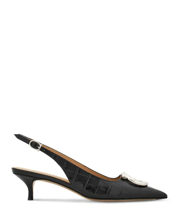 FERRAGAMO Sara 40 Pointed Slingback Pumps - Nero