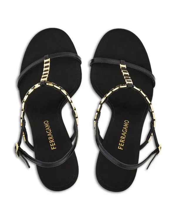 FERRAGAMO Estea 95 Chain Detail Sandals