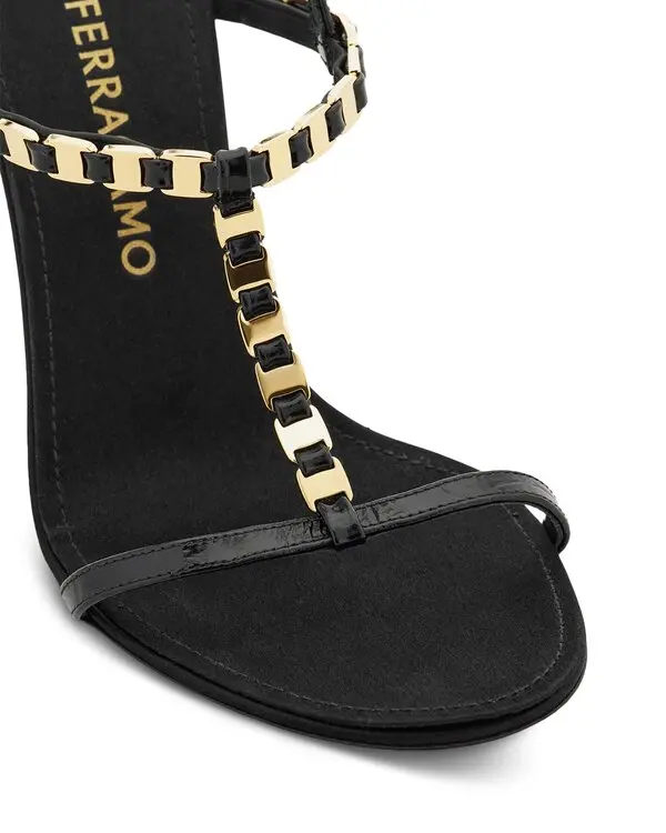 FERRAGAMO Estea 95 Chain Detail Sandals