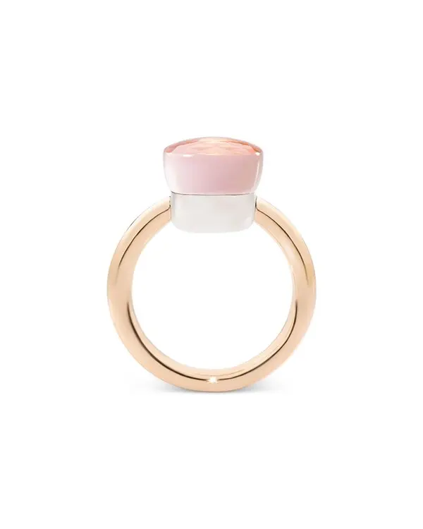 Pomellato 18k White & Rose Nudo Solitaire Ring - Gold