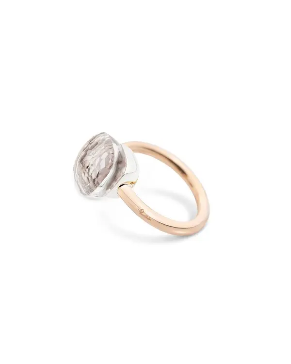 Pomellato 18k White & Rose White Topaz Solitaire Ring - Gold