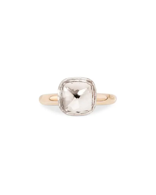 Pomellato 18k White & Rose White Topaz Solitaire Ring - Gold