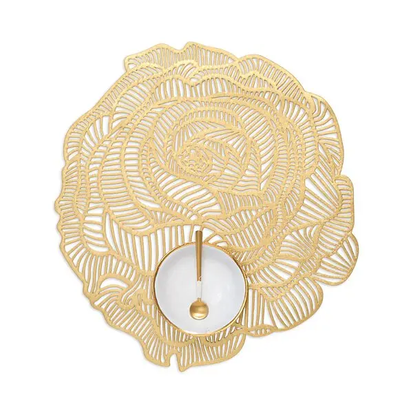 CHILEWICH Pressed Rose Placemat - Brass