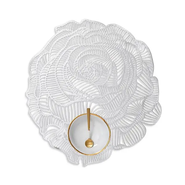 CHILEWICH Pressed Rose Placemat - Silver