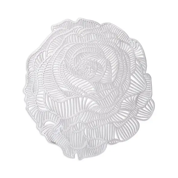 CHILEWICH Pressed Rose Placemat - Silver