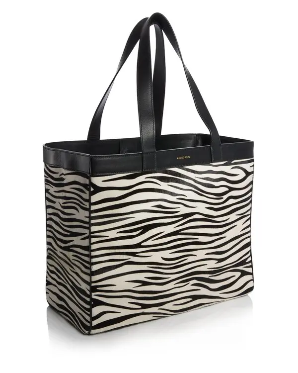 ANINE BING Zebra Leather Tote Bag - Print