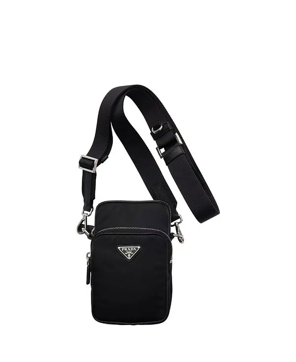Prada Re-nylon And Saffiano Leather Smartphone Case - Black