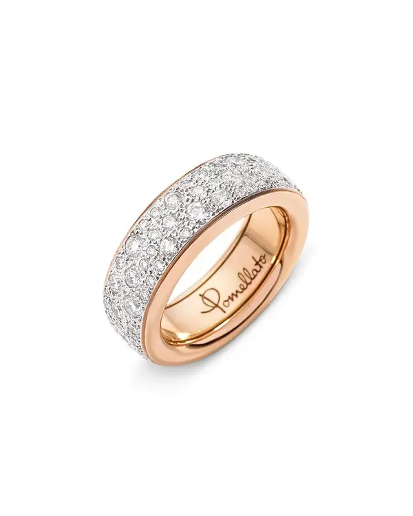 Pomellato 18k Rose Diamond Pave Eternity Band, 1.9 Tcw - Gold