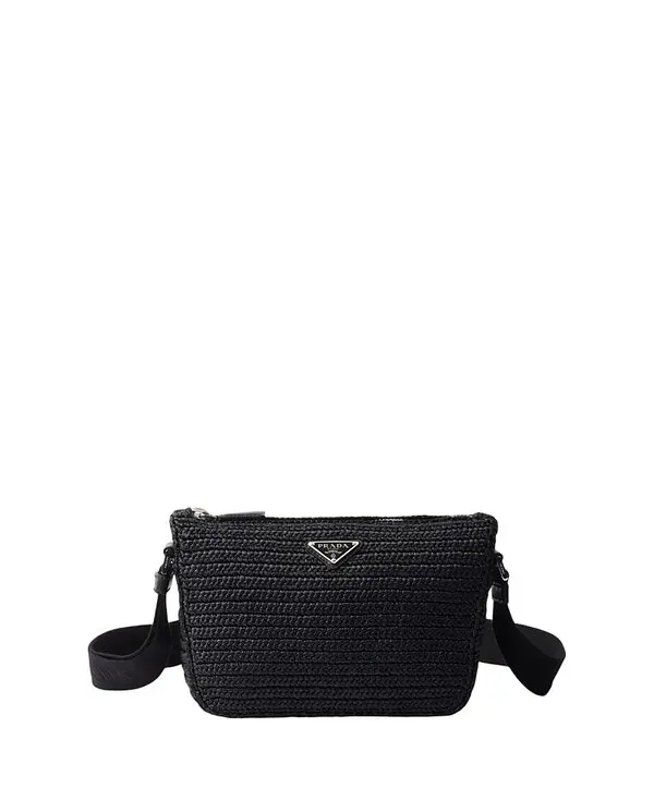 Prada Crochet Shoulder Bag - Black
