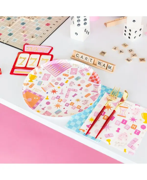 JOLLITY & CO Game Night Jackpot Large Paper Napkins, Set Of 16 - Red