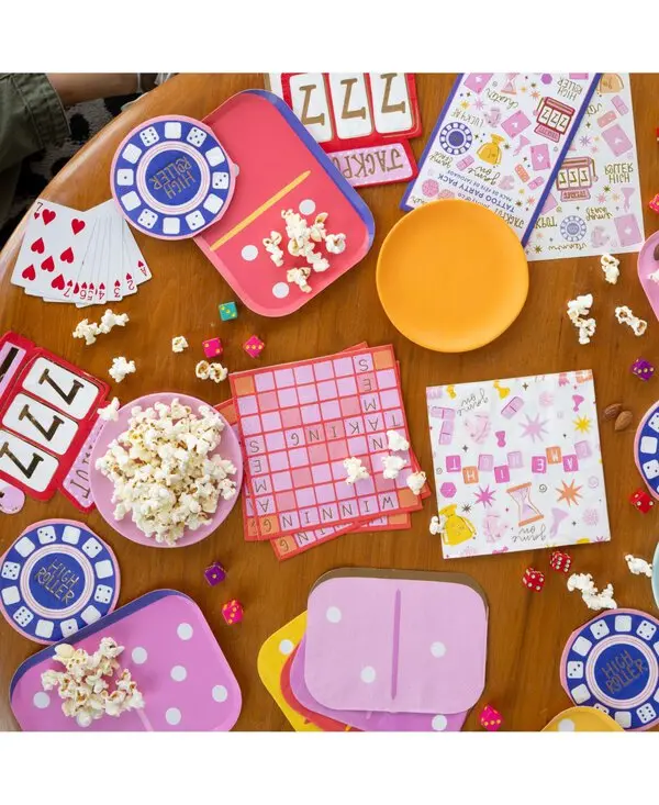 JOLLITY & CO Game Night Jackpot Large Paper Napkins, Set Of 16 - Red
