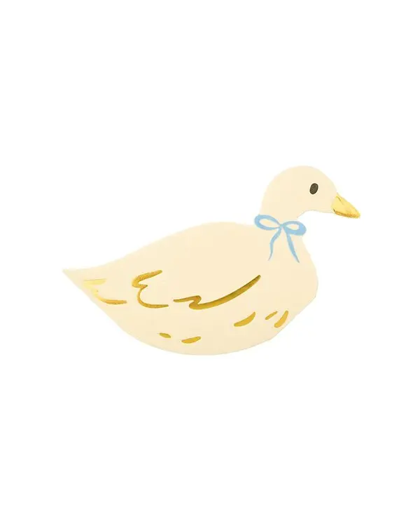 JOLLITY & CO Silly Goose Large Paper Napkins, Set Of 16 - White And Gold Goose Paper Napkins