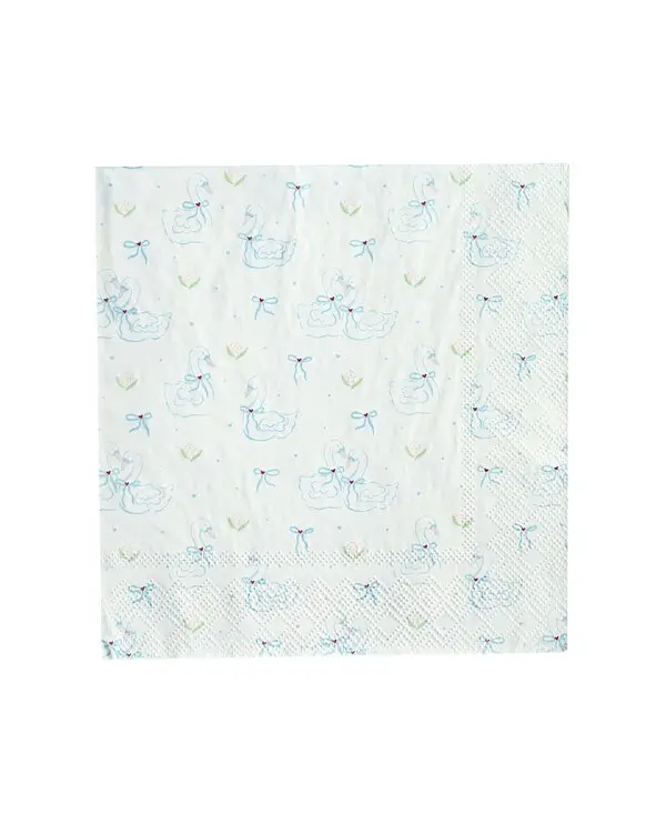 JOLLITY & CO Love Birds Large Paper Napkins, Set Of 16 - Swan Print Paper Napkins