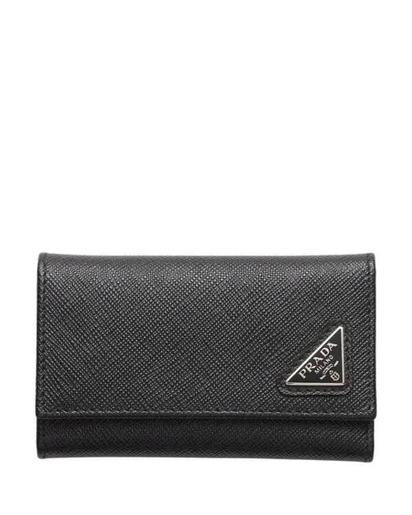 Prada Saffiano Leather Key Case - Black