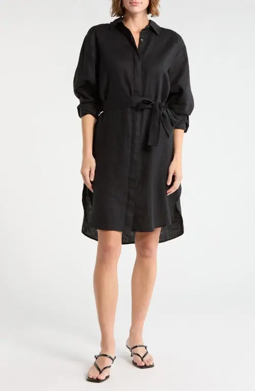 JAMES PERSE Linen Shirtdress - Black