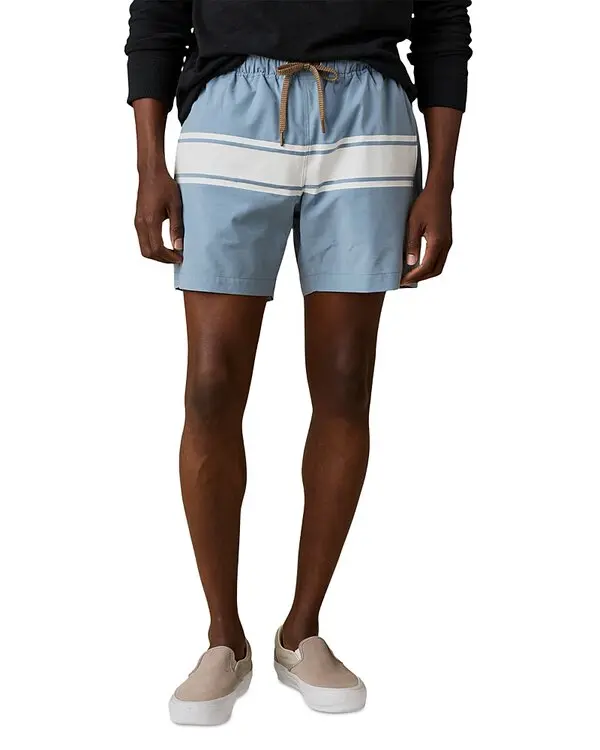 Faherty Brand Classic Fit Striped Swim Trunks - Crystal Cascade