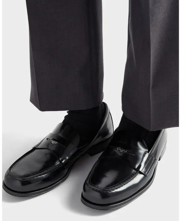 Prada Brushed Leather Loafers