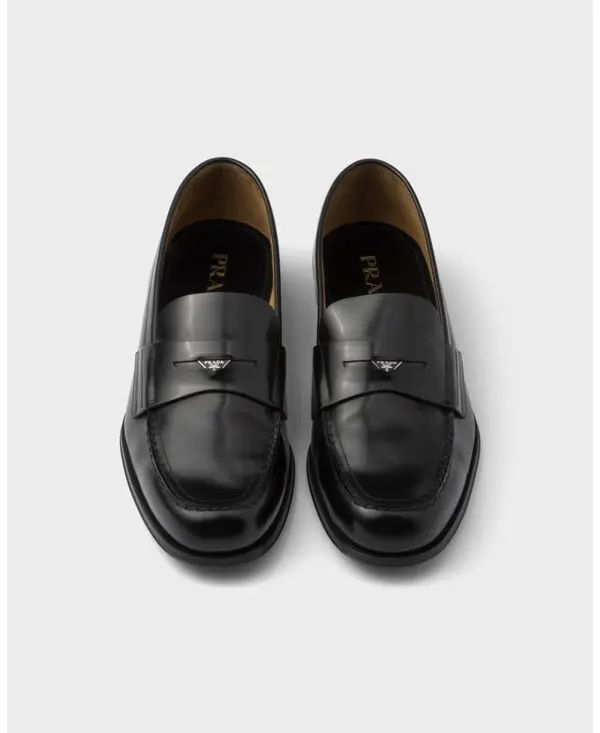 Prada Brushed Leather Loafers
