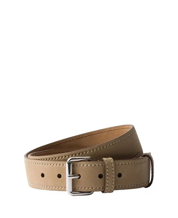 Prada Nubuck Leather Belt - Neutral