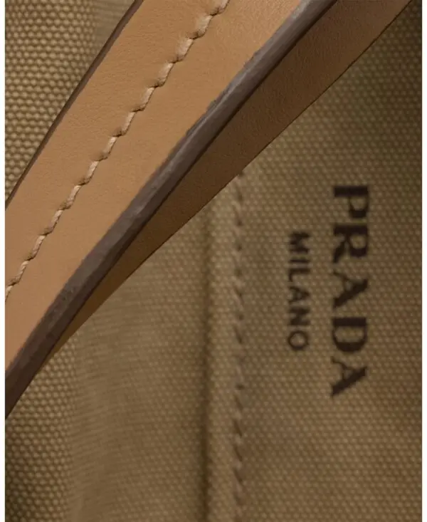 Prada Canvas And Leather Tote Bag