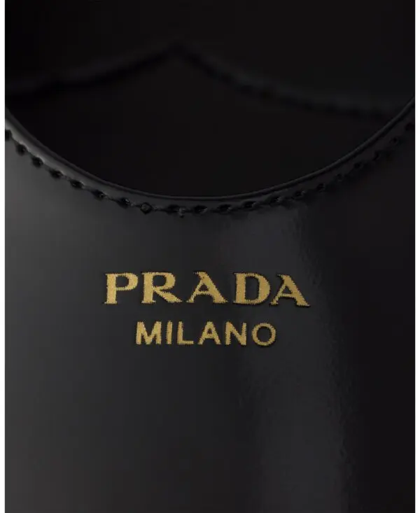 Prada Brushed Leather Ballerinas - Black