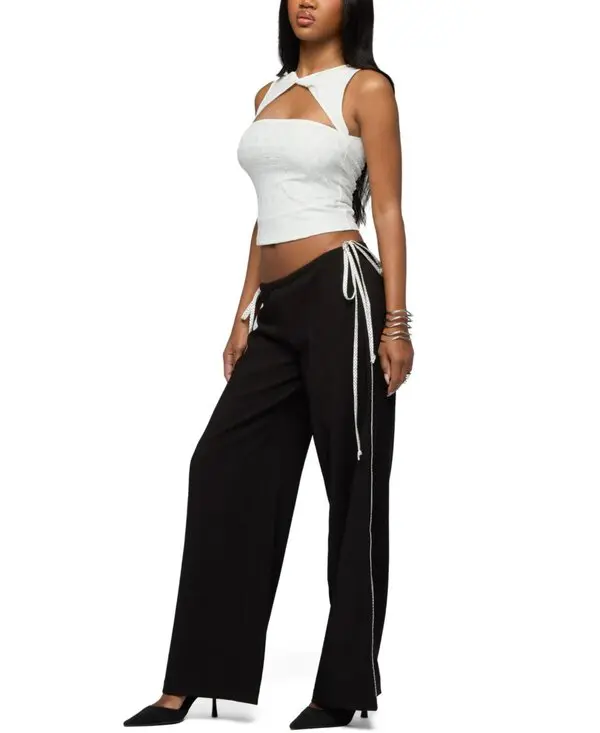 EDIKTED Mikah Dotted Ribbon Wide Leg Pants