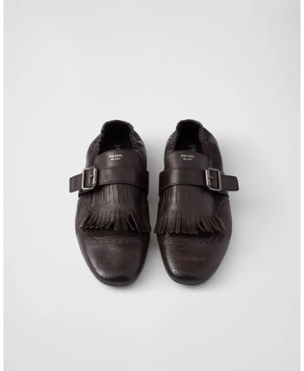 Prada Shuffle Fringed Monk Strap Shoes