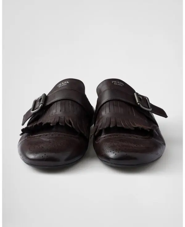 Prada Shuffle Fringed Monk Strap Shoes
