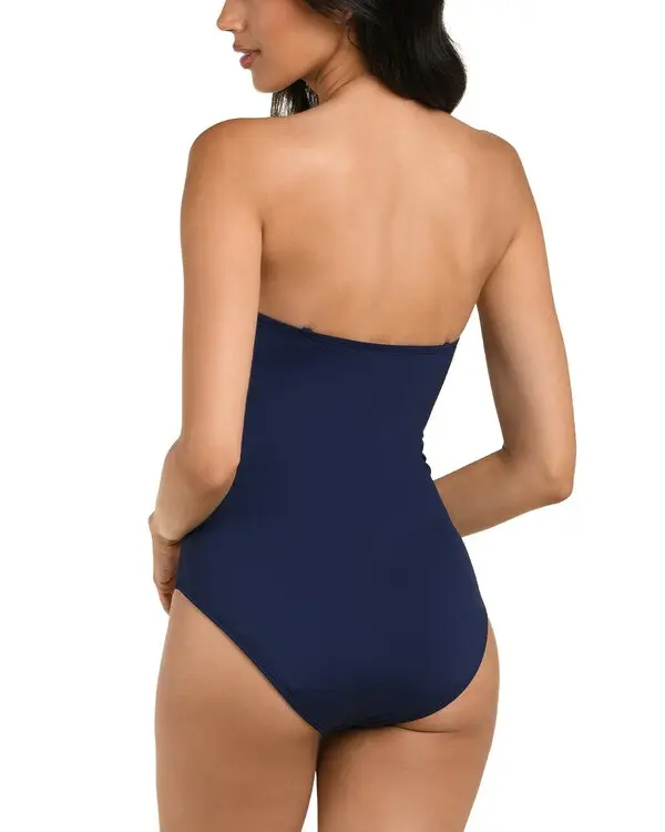 La Blanca Americana Knotted Bandeau One Piece Swimsuit