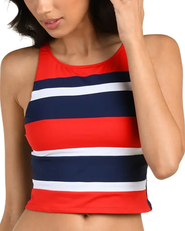 La Blanca Americana High Neck Tankini Top