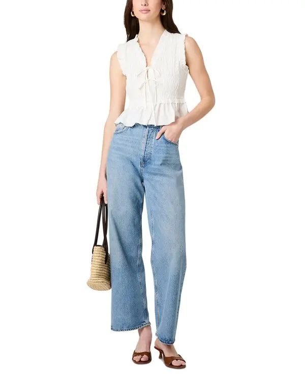 French Connection Rhodes Poplin Smocked Top