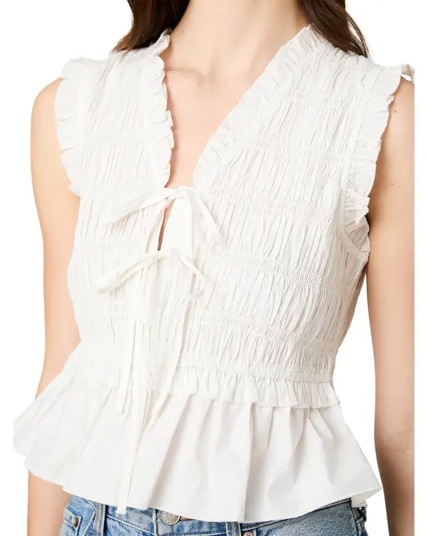 French Connection Rhodes Poplin Smocked Top
