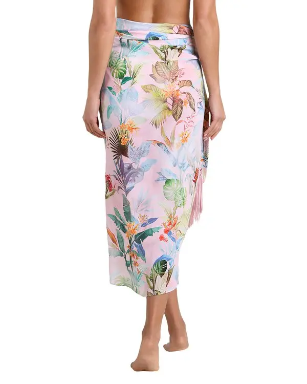 L'Agence Marena Colorful Palm Sarong Cover Up