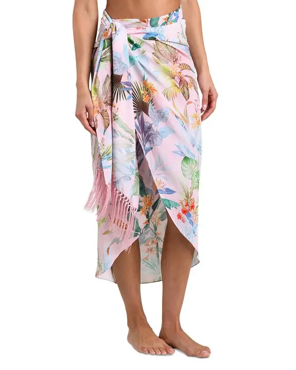 L'Agence Marena Colorful Palm Sarong Cover Up