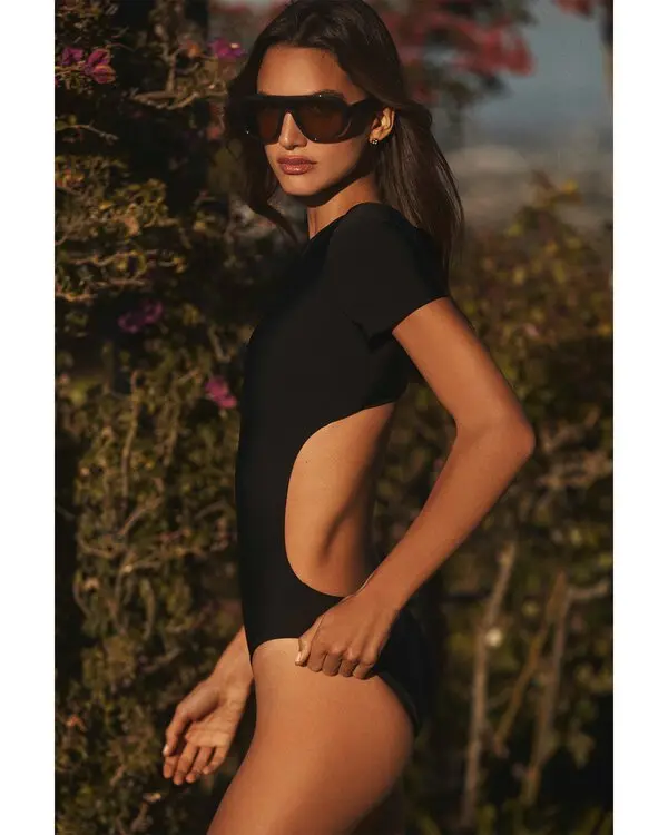 L'Agence Akola Short Sleeve One Piece Swimsuit